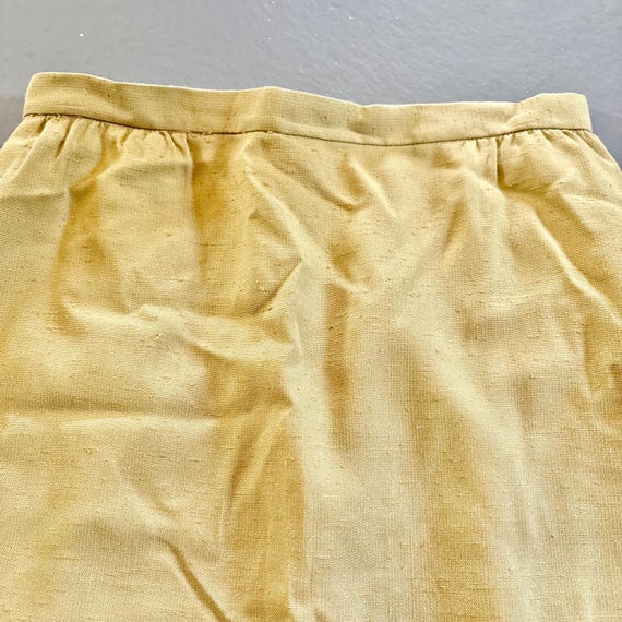 Vintage 60s Susan Thomas Tweed Mustard Yellow Skirt 1… - Gem