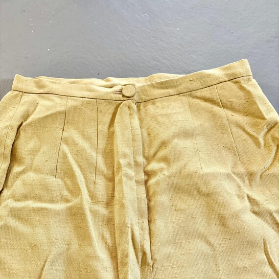 Vintage 60s Susan Thomas Tweed Mustard Yellow Skirt 1… - Gem