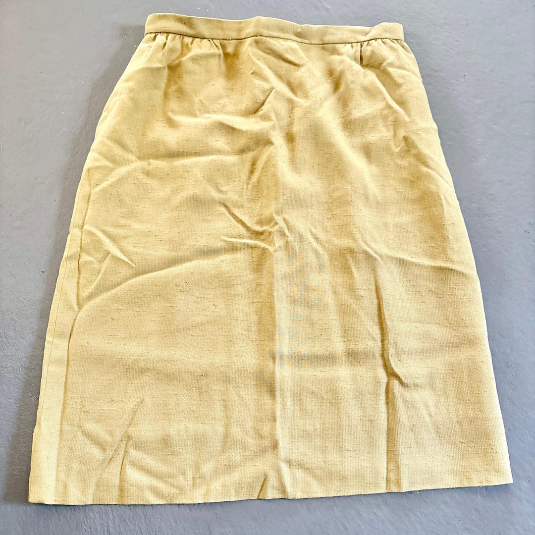Vintage 60s Susan Thomas Tweed Mustard Yellow Skirt 100% Rayon 28" - Etsy