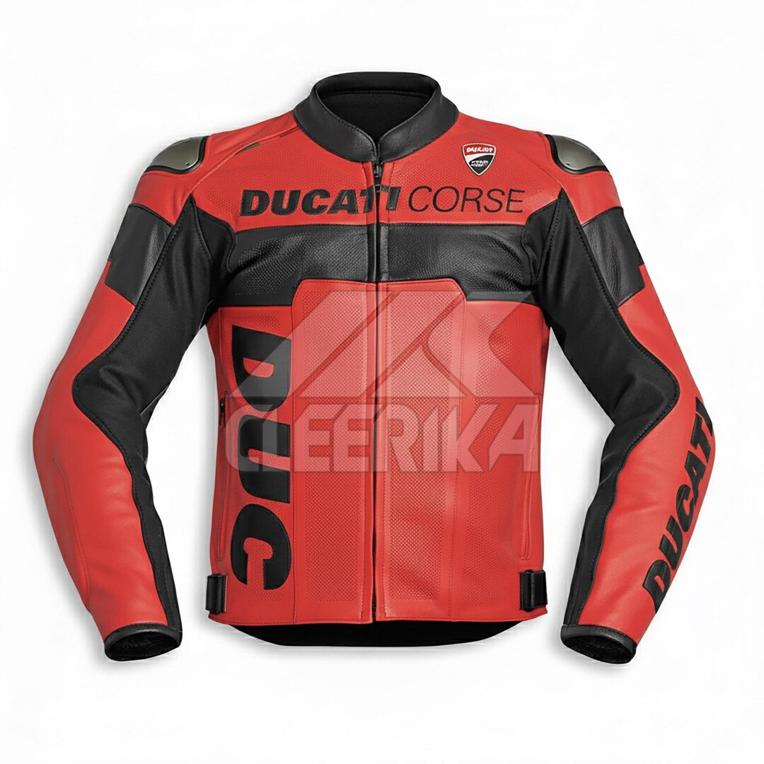 Ducati Corse C5 Motorbike Leather Racing Jacket Red Black - Etsy