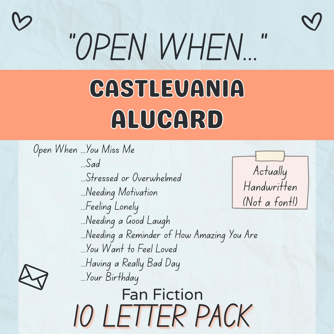 Castlevania - Alucard - Open When... 10 Letter Pack | Comfort Character ...