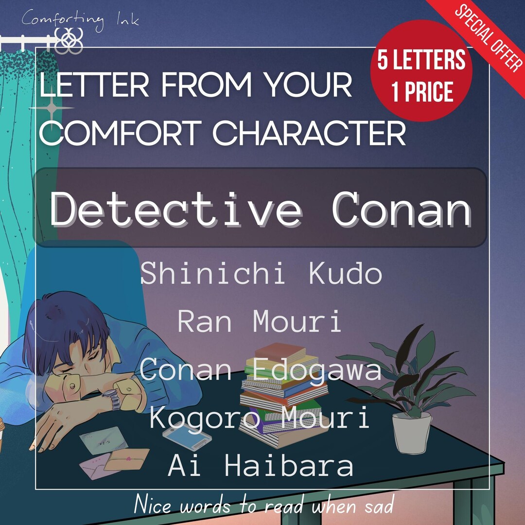 Comfort Character Letter Detective Conan | Shinichi Kudo | Personalized ...