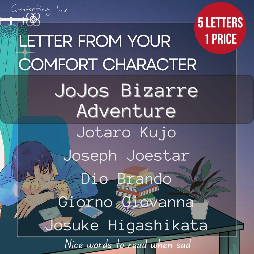 Comfort Character Letter Jojos Bizarre Adventure | Jotaro Kujo | Fan ...