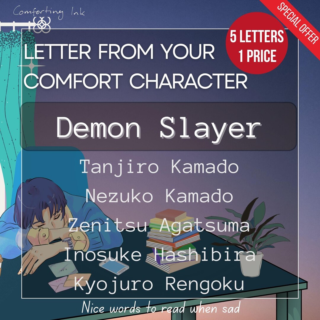 Comfort Character Letter Demon Slayer | Tanjiro Kamado | Personalized ...