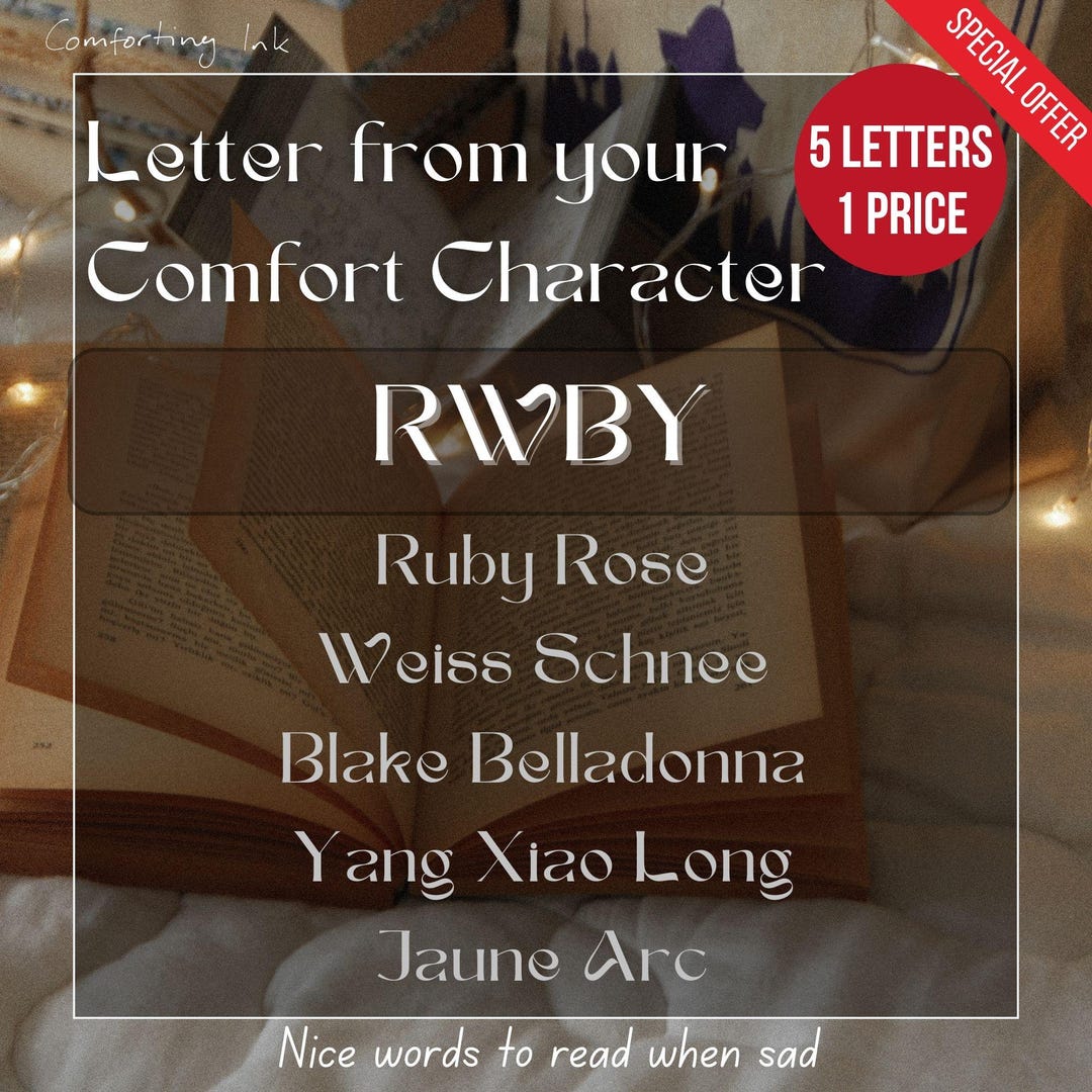 Comfort Character Letter RWBY | Ruby Rose | Personalized Fan Fiction ...