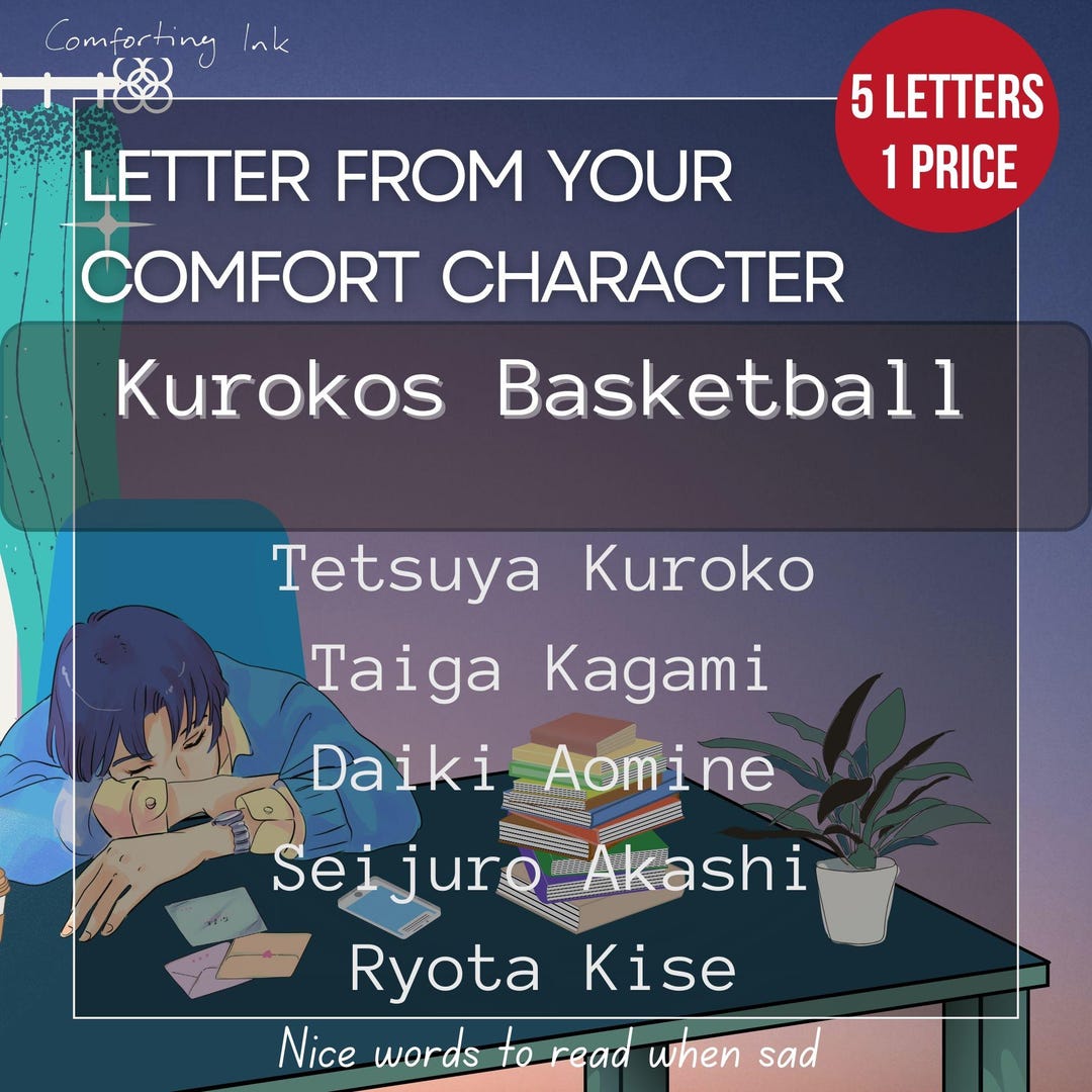 Comfort Character Letter Kurokos Basketball | Tetsuya Kuroko | Fan ...