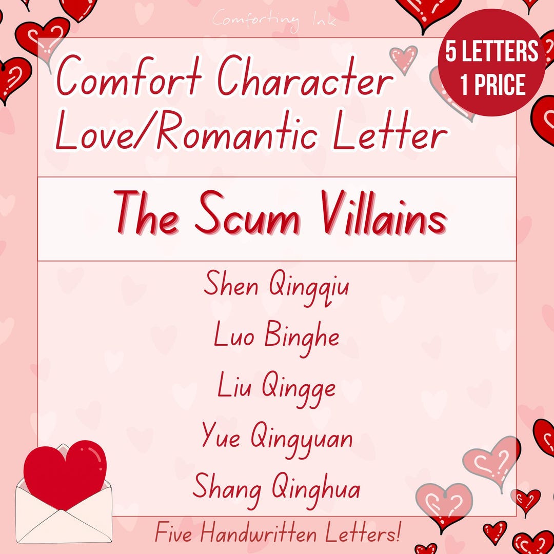 Romantic Love Letter the Scum Villains | Shen Qingqiu | Personalized ...