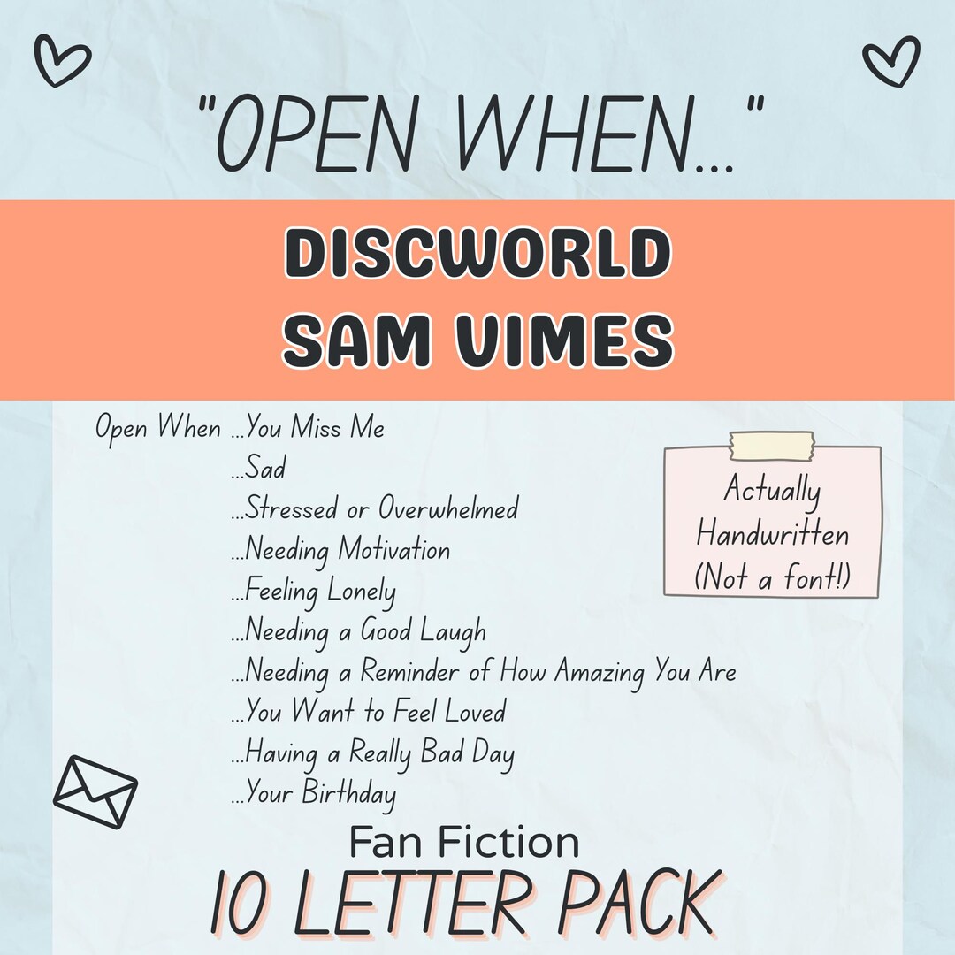 Discworld - Sam Vimes - Open When... 10 Letter Pack | Comfort Character ...