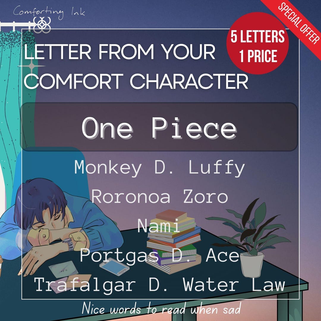 Comfort Character Letter One Piece | Monkey D Luffy | Personalized Fan ...