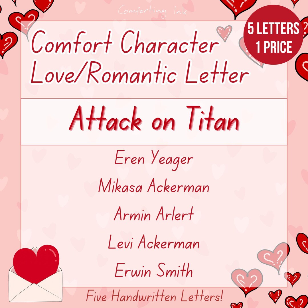 Romantic Love Letter Attack on Titan | Eren Yeager | Personalized Fan ...