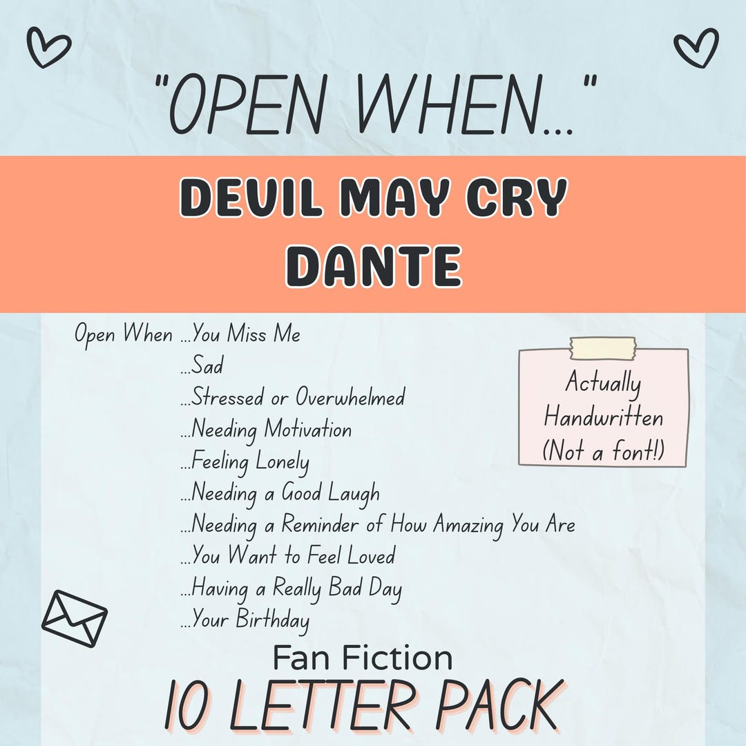 Devil May Cry - Dante - Open When... 10 Letter Pack | DMC | Comfort ...