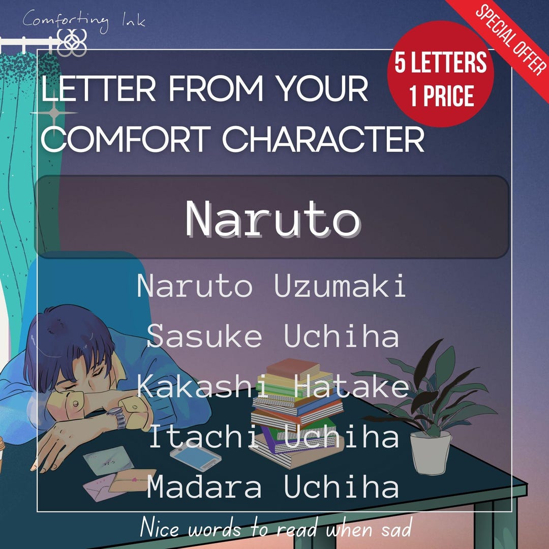 Comfort Character Letter Naruto | Naruto Uzumaki | Personalized Fan ...