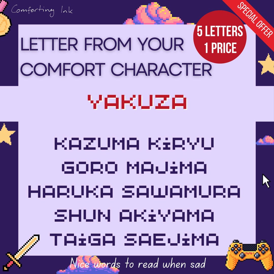 Comfort Character Letter Yakuza | Kazuma Kiryu | Fan Fiction | Digital ...