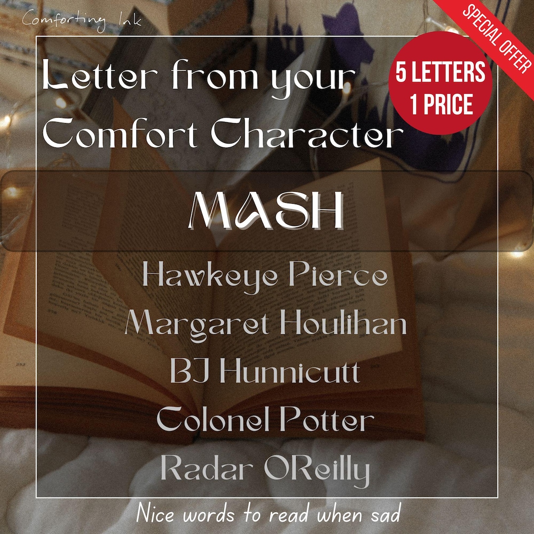 Comfort Character Letter MASH | Hawkeye Pierce | Fan Fiction | Digital ...