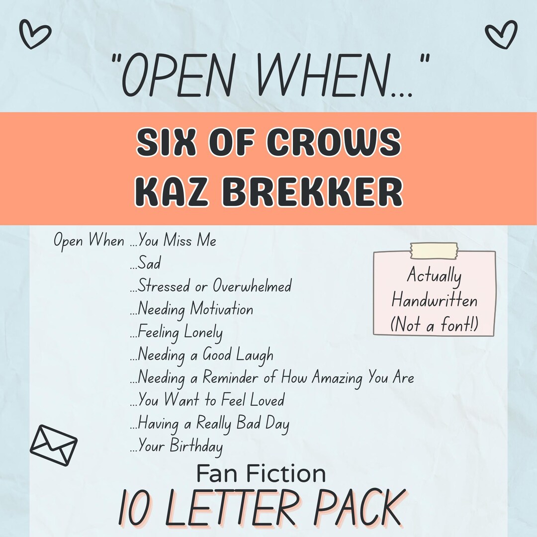 Six of Crows - Kaz Brekker - Open When... 10 Letter Pack | Soc ...
