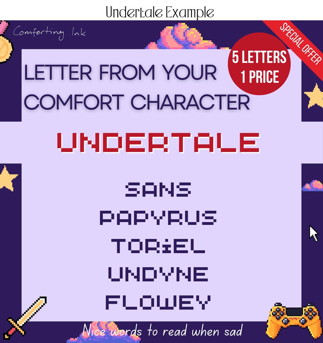 Comfort Character Letter Undertale | Sans | Personalized Fan Fiction ...