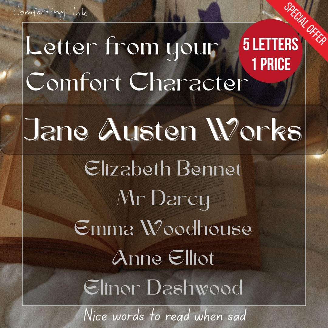Carta de personagem de conforto Jane Austen Works | Elizabeth Bennet | Fan Fiction | Digital ...