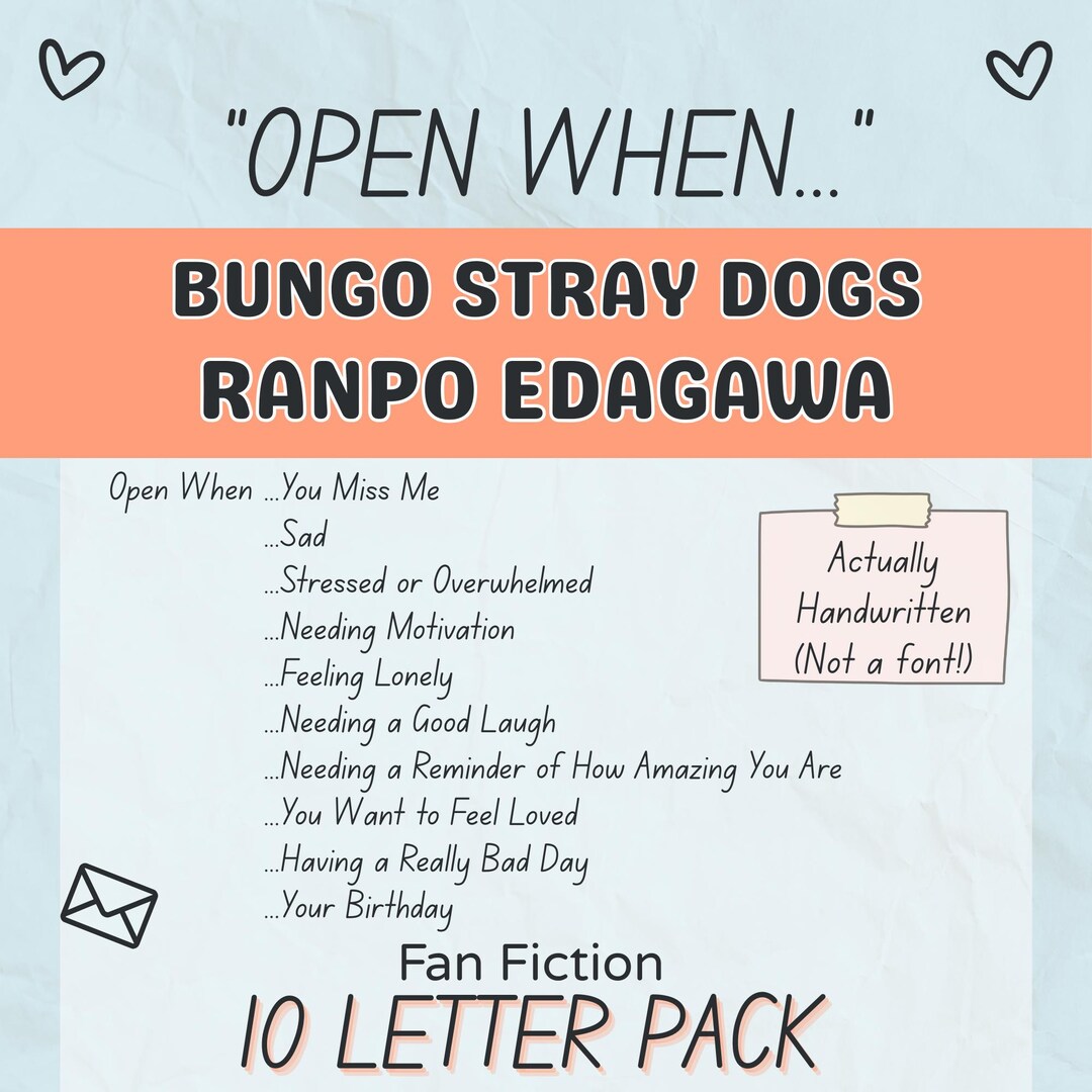 Bungo Stray Dogs - Ranpo Edagawa - Open When... 10 Letter Pack | BSD ...