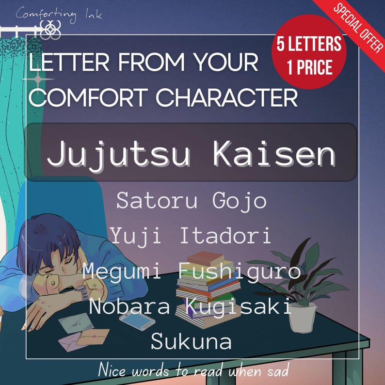 Comfort Character Letter Jujutsu Kaisen | Satoru Gojo | Personalized ...