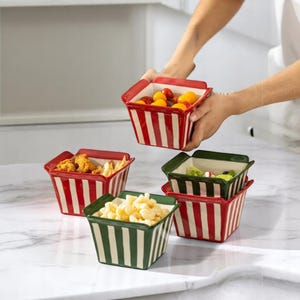 Square Ceramic Snack Bowl | Creative Dessert Bowl for Popcorn, Fries ...