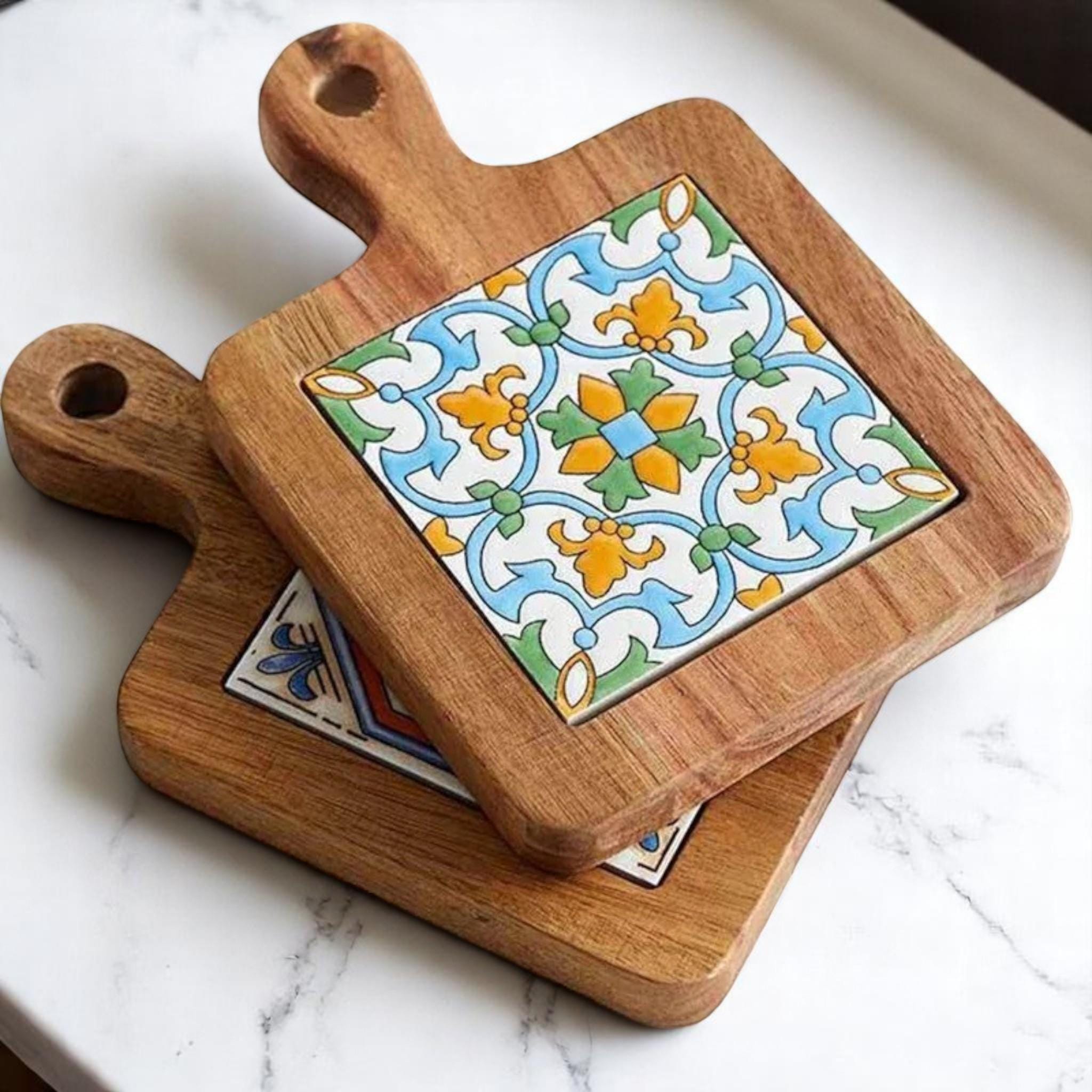 Japanese Style Wooden Coaster | Decorative Tile, Heat Resistant - Etsy