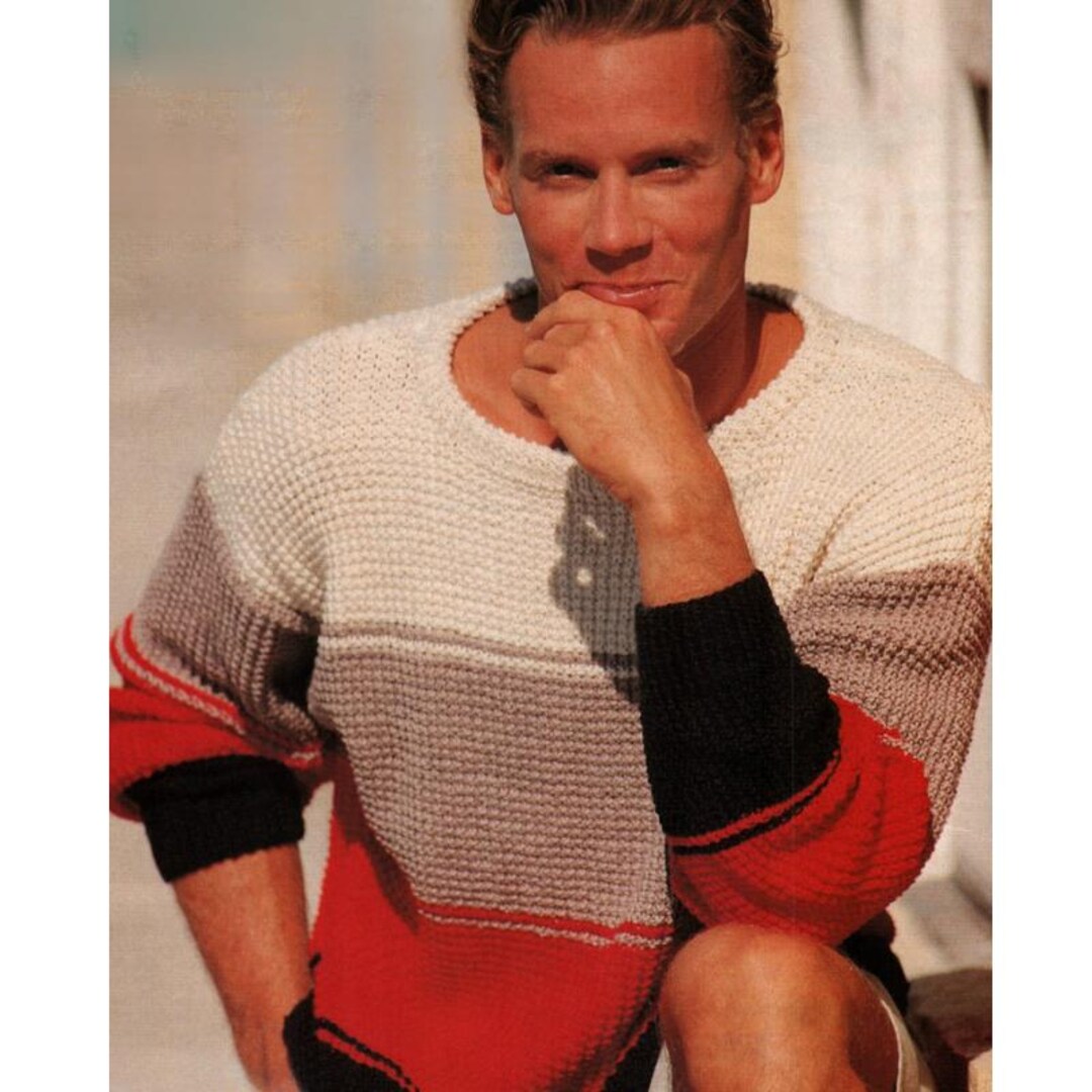 Easy Moss Stitch Jumper Pattern: Seed Stitch Sweater Pullover Patterns ...