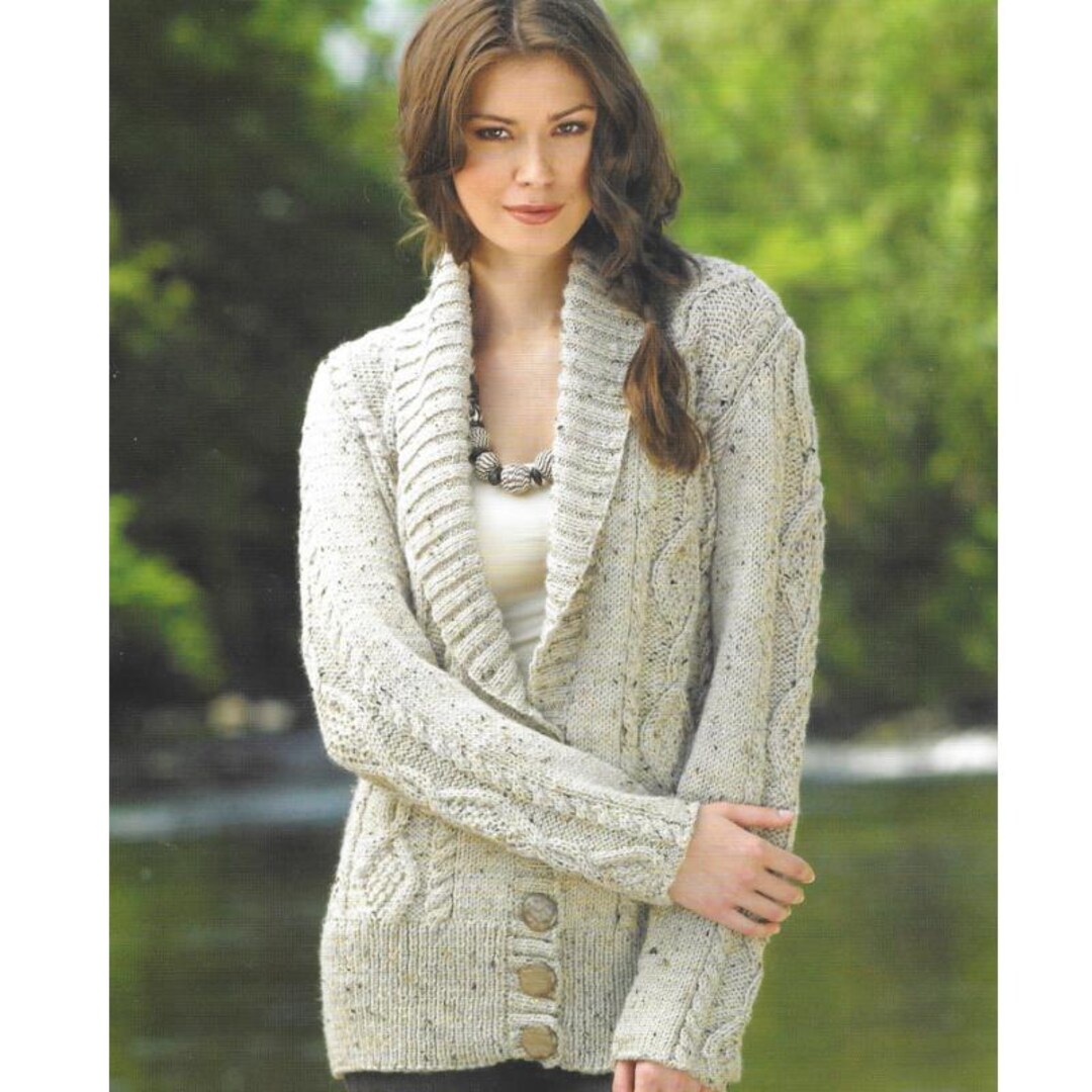 Ladies Cable Cardigan Knitting Patterns, Women's Jackets, Size 32-42 ...