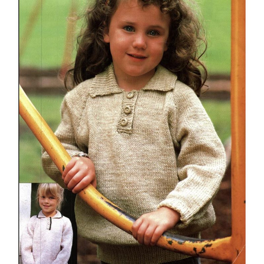 Easy Children's Jumper Knitting Patterns, Size 22" - 32" Chest, PDF ...