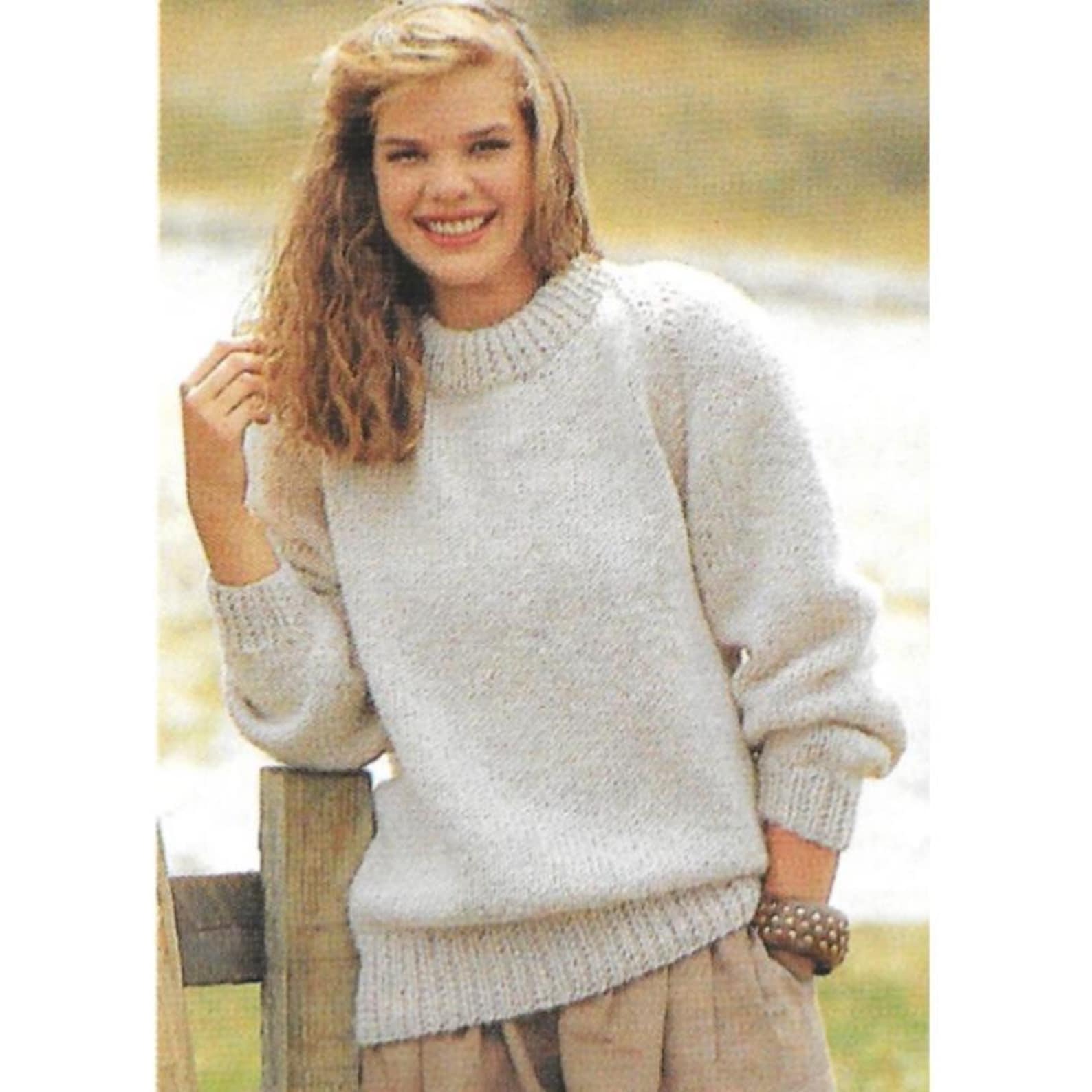 Very Easy Chunky Jumper Knitting Pattern, Beginner Women's Jumper, Size ...