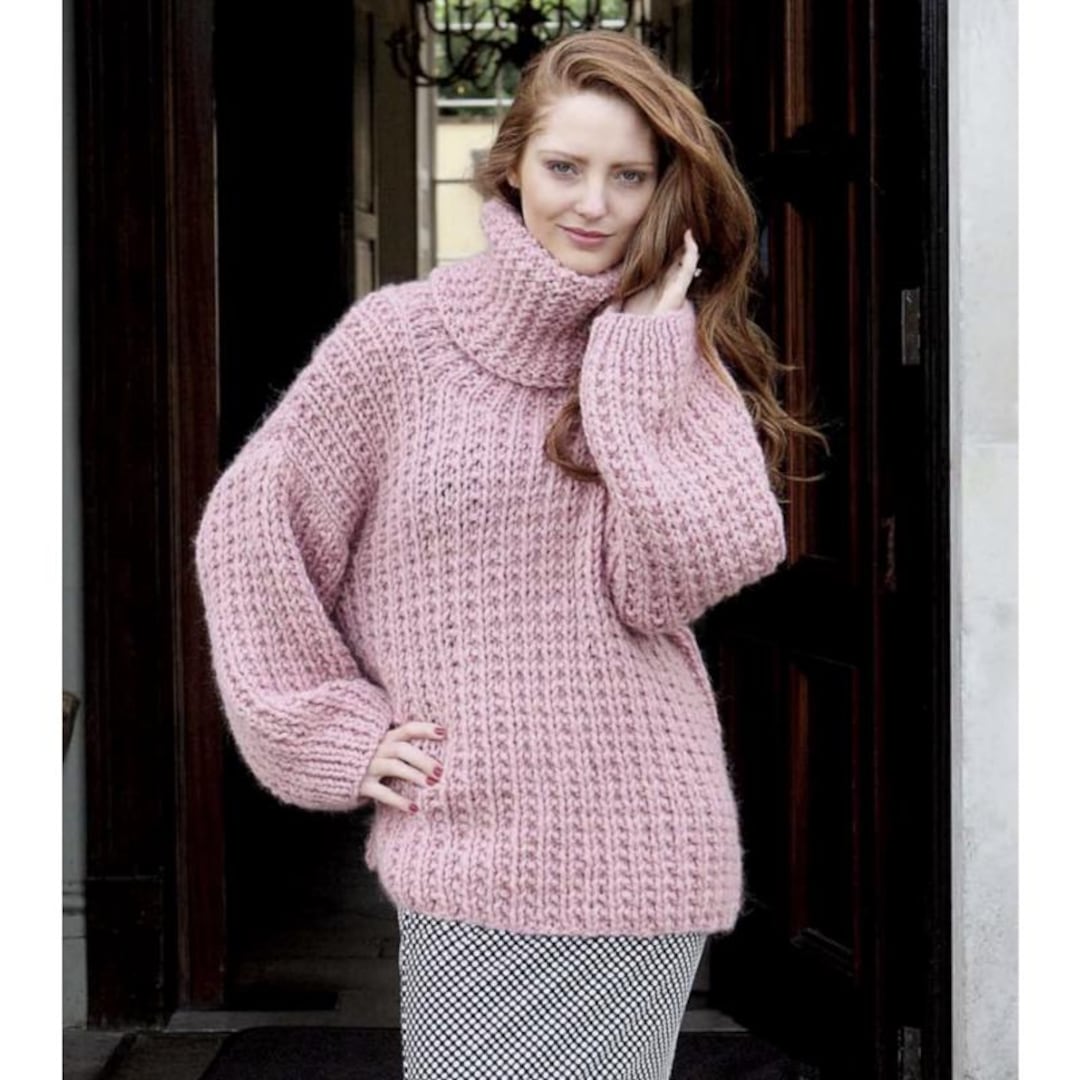Ladies Chunky Jumper Knitting Patterns, Women's Sweaters, 32" - 40 ...