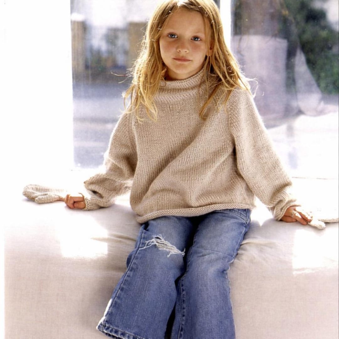 Easy Children's Jumper Knitting Pattern, Kids Sweaters, Size 3-10 Years ...