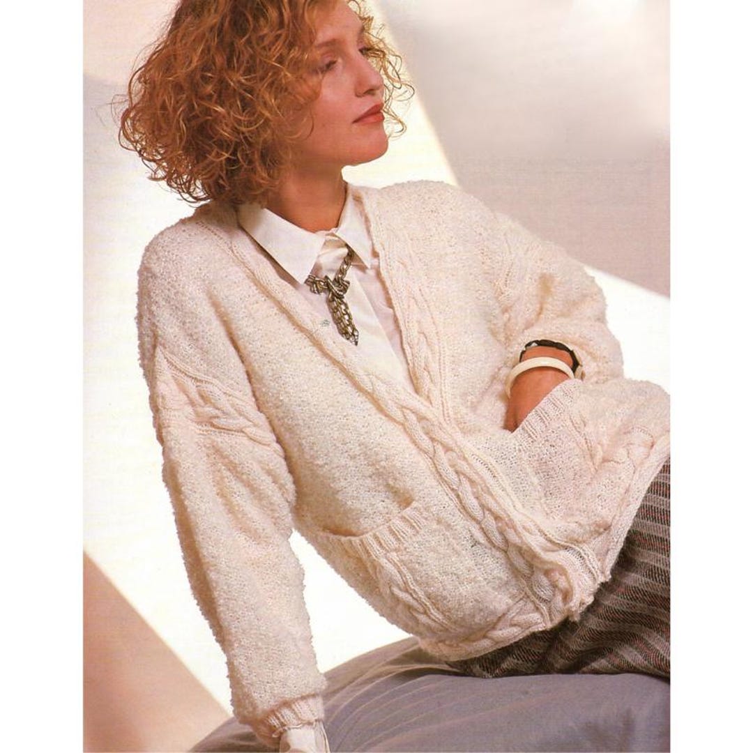 Ladies Cable Cardigan Knitting Patterns, Womens Jackets, Size 32" - 38 ...