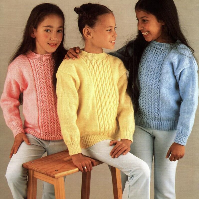 Easy Children's Jumper Knitting Patterns, Kids Sweaters, 4 - 8 Years ...