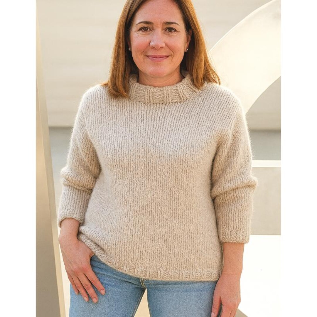 Easy Ladies Chunky Jumper Knitting Patterns, Women's Sweaters, 24" - 46 ...