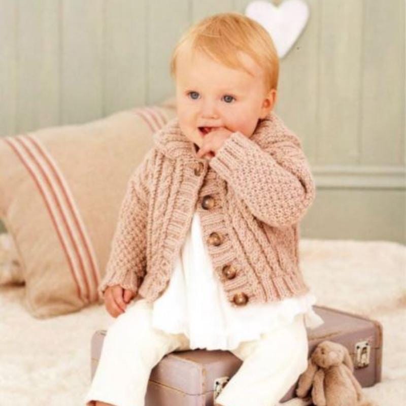 Hooded Cardigan Knitting Pattern, Baby Children Jackets, 6 Mths - 7 ...
