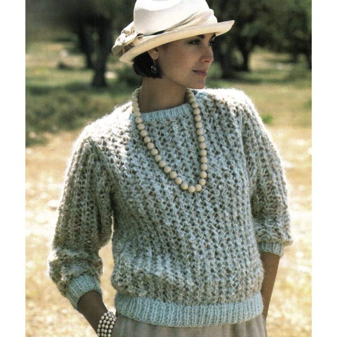 Ladies Chunky Jumper Knitting Patterns, Women's Sweaters, Size 30" - 44 ...