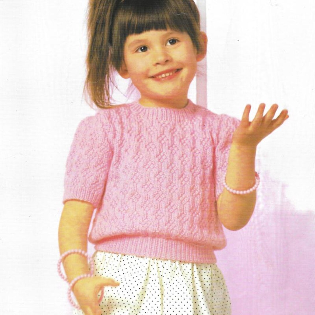 Children's Jumper Knitting Patterns, Kids Sweaters, Size 24" - 32 ...