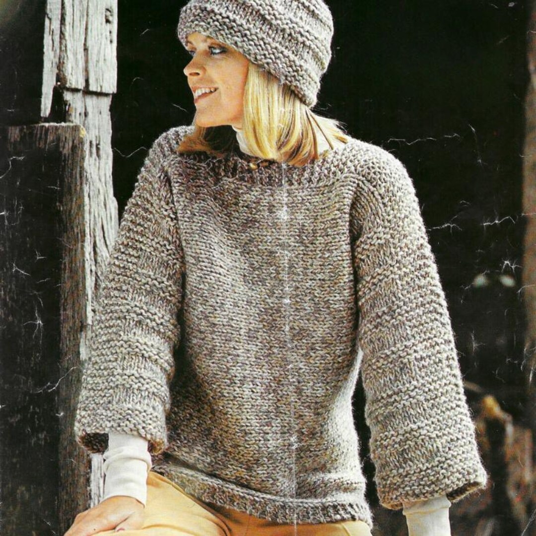 Easy Ladies Chunky Sweater Knitting Patterns, Women's Jumpers, Size 32 ...