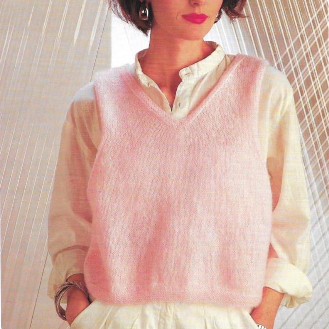 Easy Beginner Women's Sweater Vest Knitting Patterns, Ladies Jumpers ...