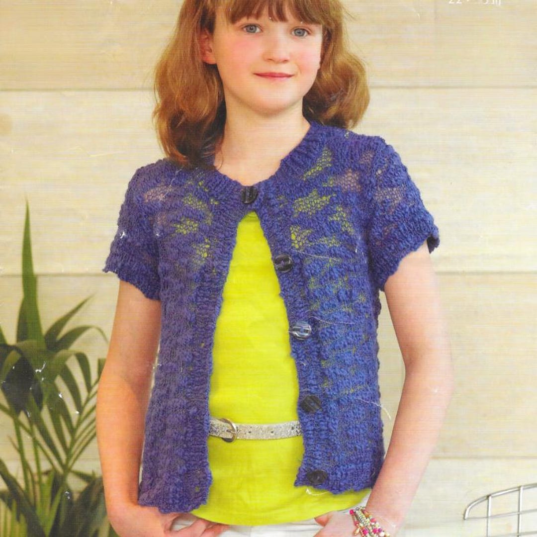 Easy Girls Cardigan Knitting Pattern Download, Size 2 - 11 Years - Etsy