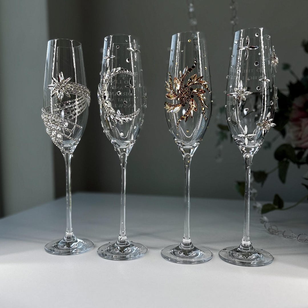 Cosmic Wedding Glasses | Personalized Celestial Decor - Etsy
