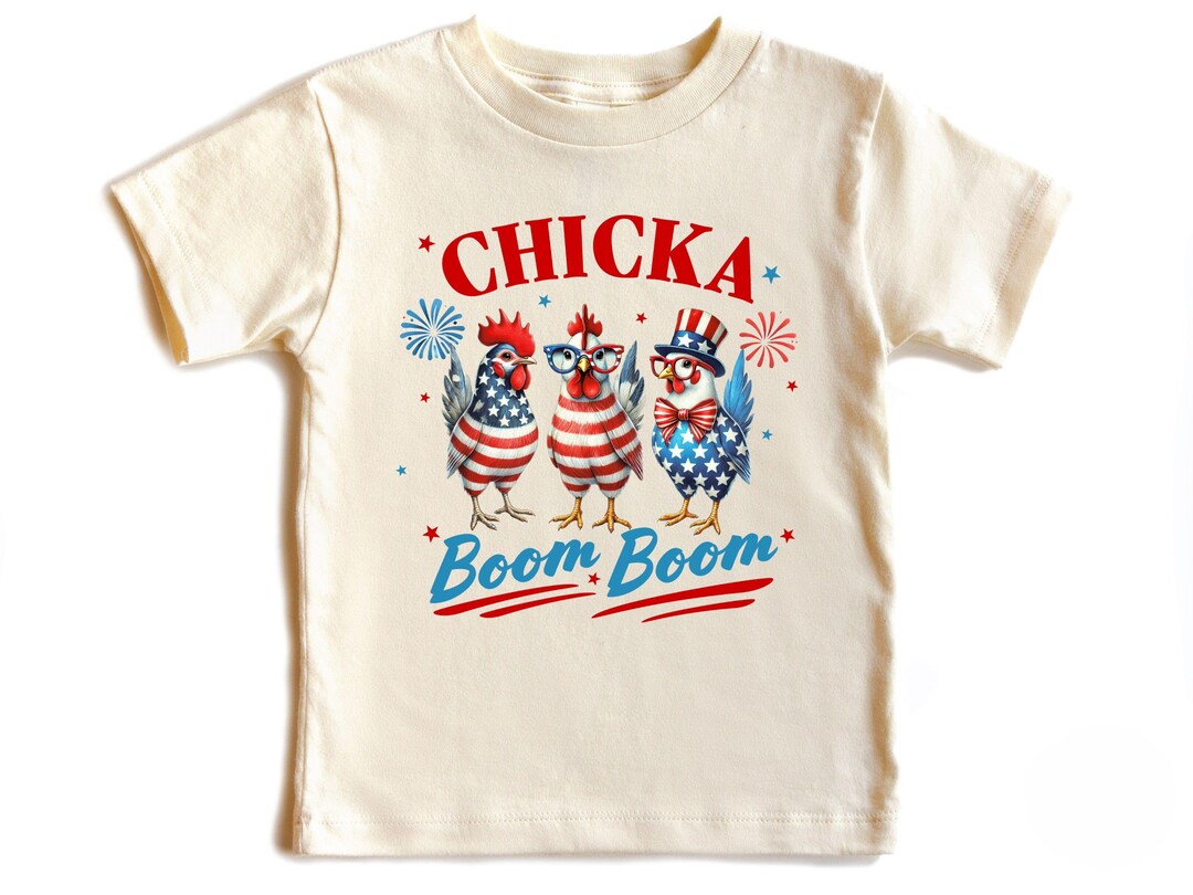 Chicka Boom Boom 4th of July Shirt: Patriotic Chicken Toddler Outfit - Etsy