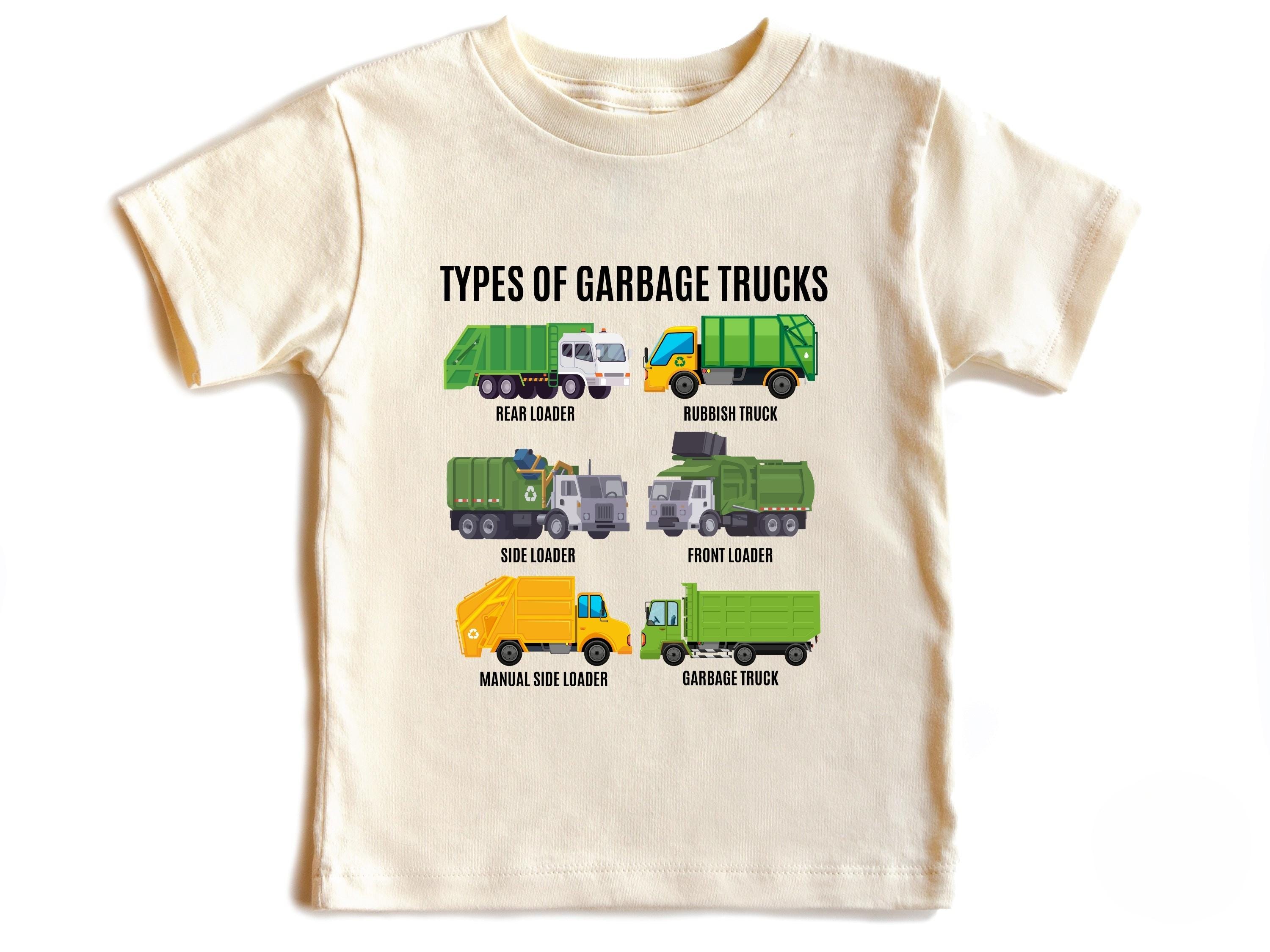 Garbage Truck Toddler Shirt, Types of Garbage Trucks T-shirt, Kids ...