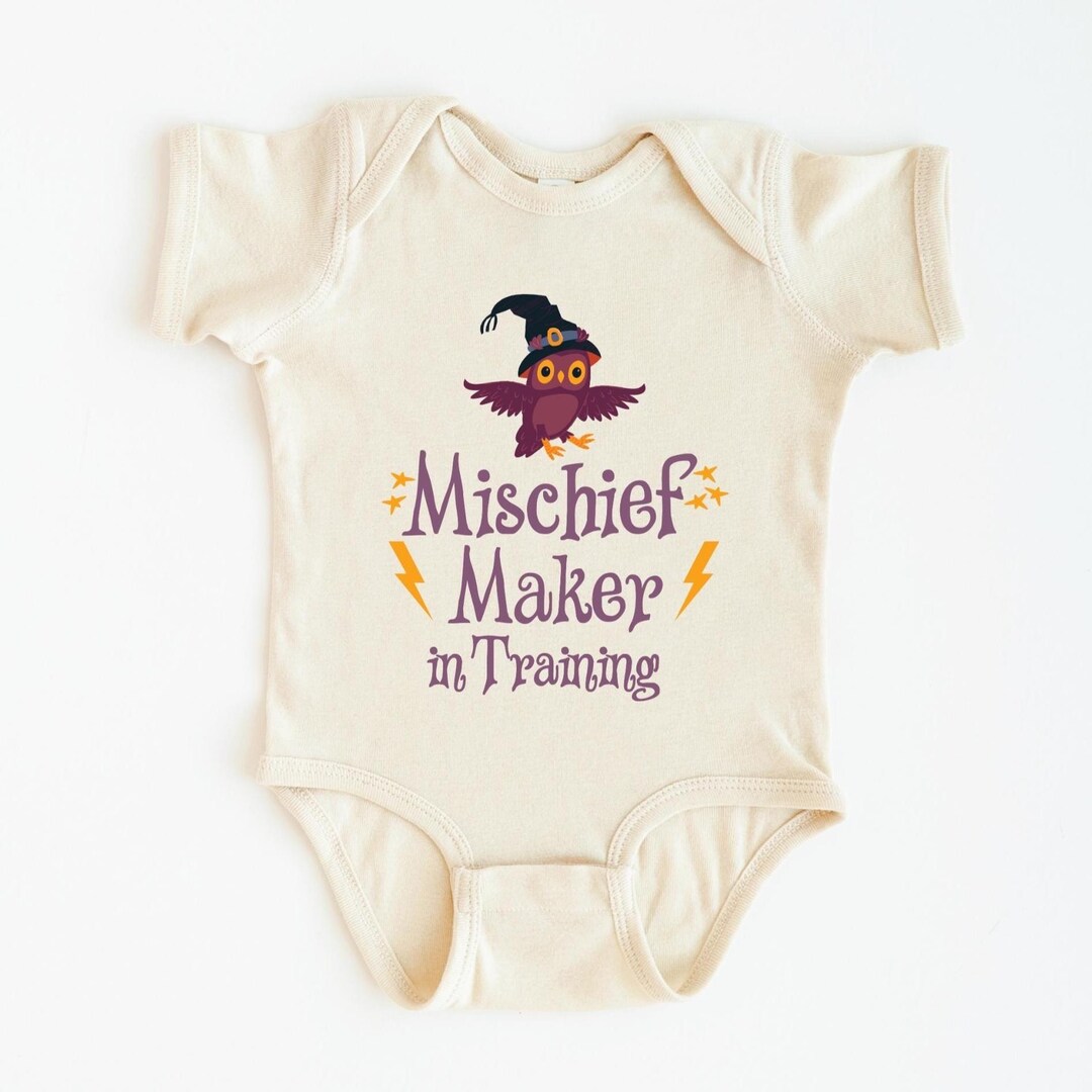 Mischief Maker in Training Bodysuit, Funny Baby Wizard Bodysuit, Cute Baby Onesie® Gift, Baby ...