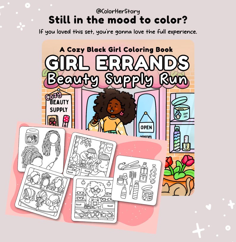 4 Cozy Selfcare Bold & Easy Coloring Pages Printable | Cozy Girl ...