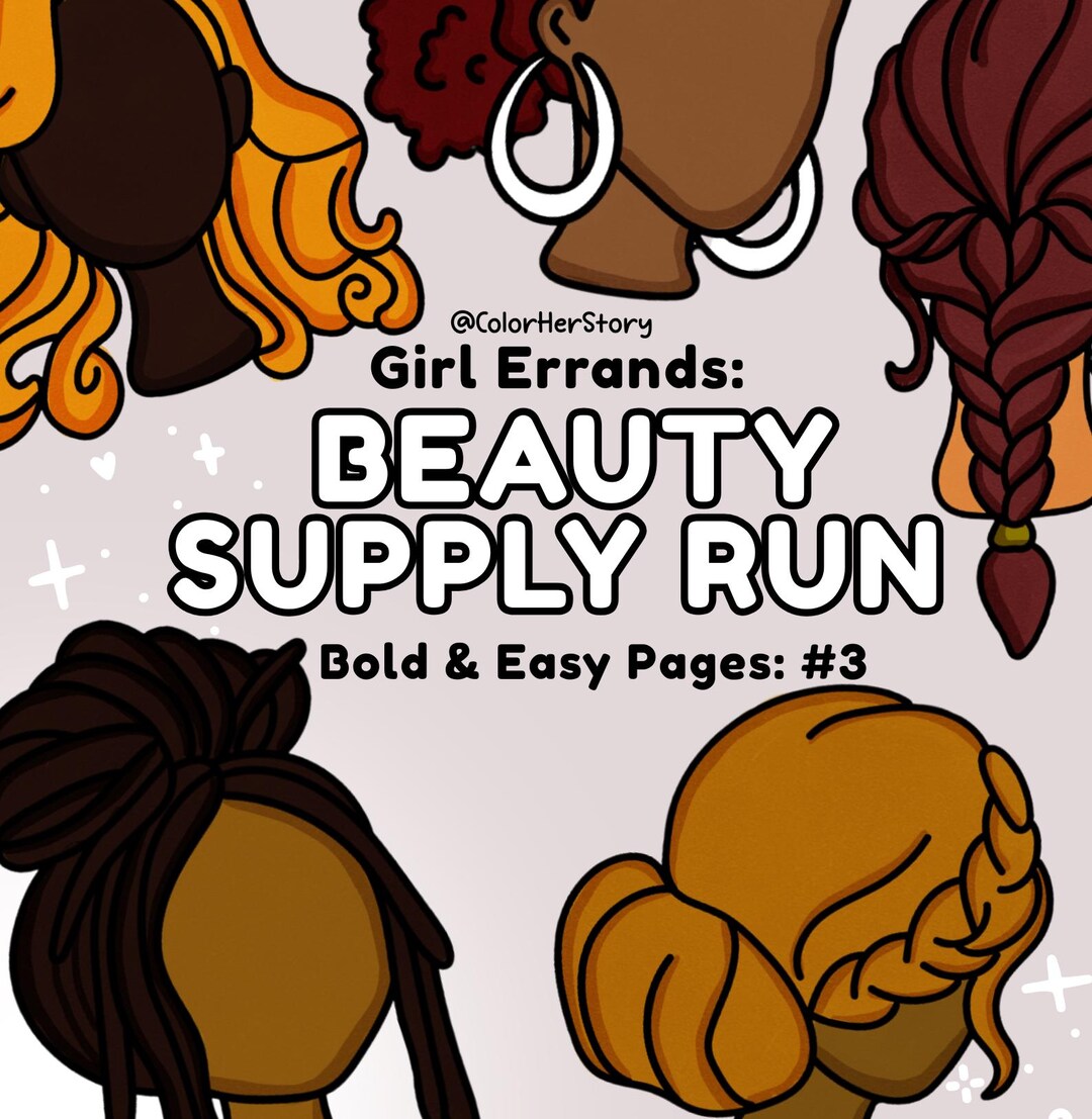 Beauty Supply Coloring Pages for Black Girls | 5 Bold & Easy Hairstyles ...