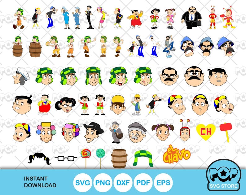El Chavo Del Ocho Clipart Set, El Chavo Svg Cut Files for Cricut ...