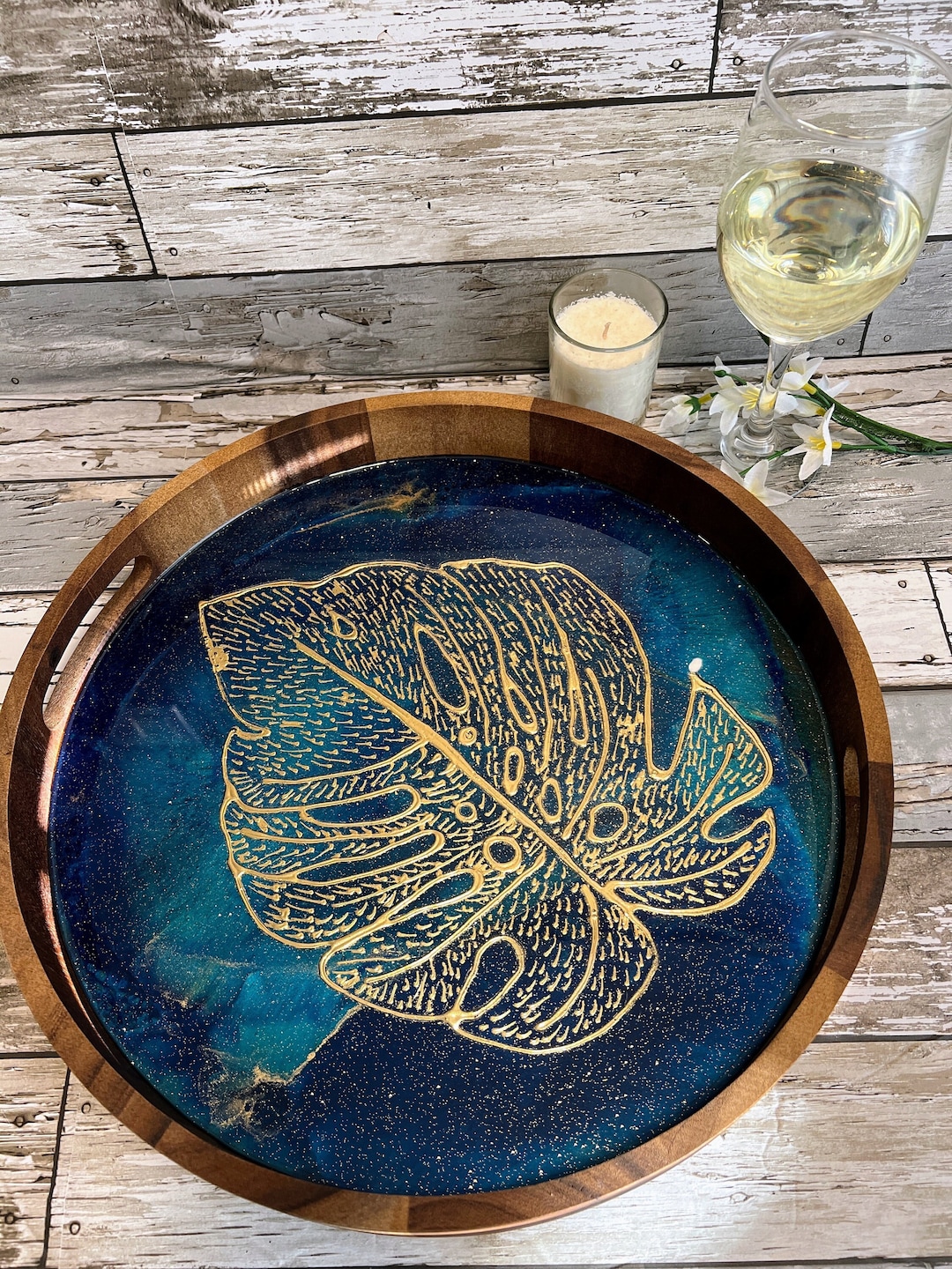 Monstera Coffee Table Tray, Ottoman Tray, Charcuterie Board, Mothers ...