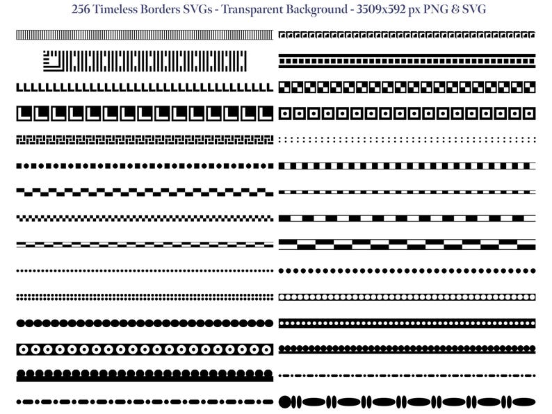 Timeless Borders SVG Clipart Bundle for Wedding Design Decorative ...