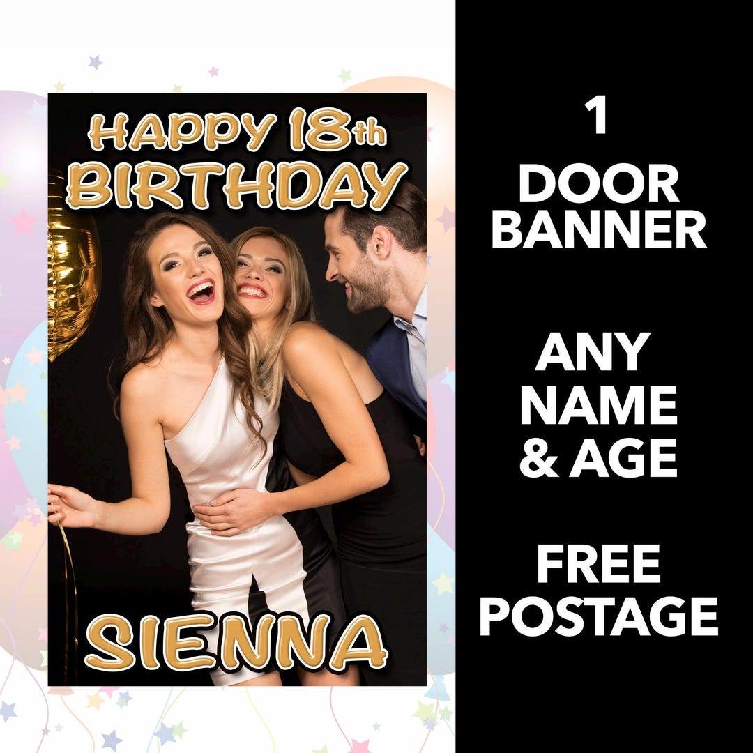 Personalised Birthday Door Banner Photo - Any Age/name - Etsy UK